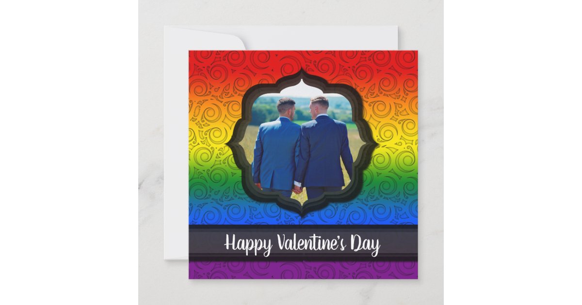 Custom Photo LGBTQ Gay Valentine's Day Card | Zazzle