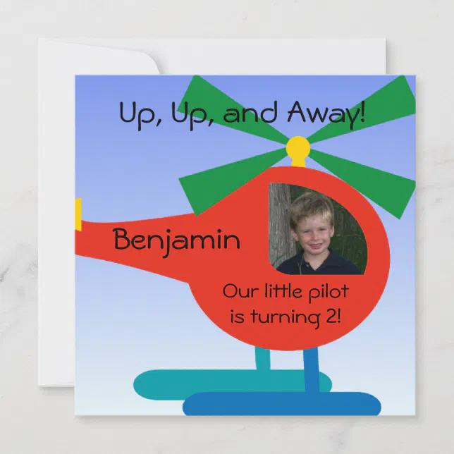 Custom Photo Little Pilot Birthday Invitation | Zazzle
