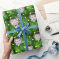 Custom Photo Logo Christmas Tree Christmas Lights Wrapping Paper | Zazzle