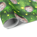 Custom Photo Logo Christmas Tree Christmas Lights Wrapping Paper | Zazzle