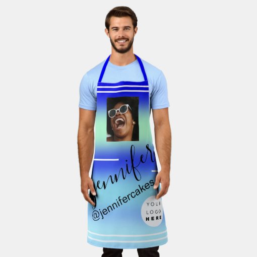 Custom Photo Logo Shop Restaurant Beach Pool Apron | Zazzle