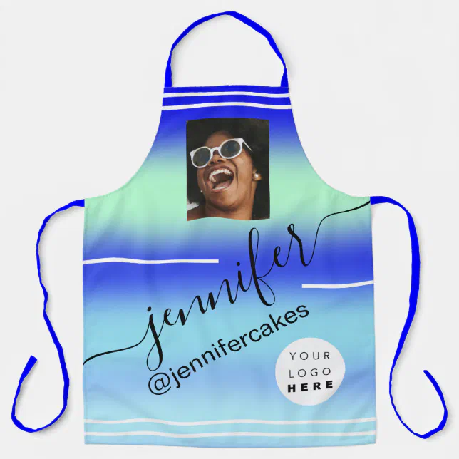 Custom Photo Logo Shop Restaurant Beach Pool Apron | Zazzle