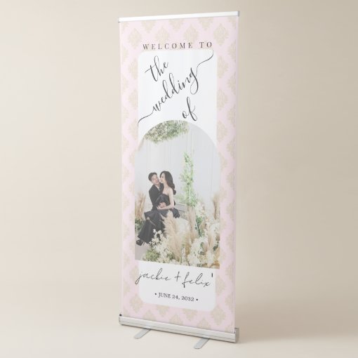 Custom Photo Luxury Wedding Welcome Retractable Banner | Zazzle