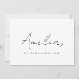 Custom Photo Maid of Honor Handwriting Proposal Note Card | Zazzle