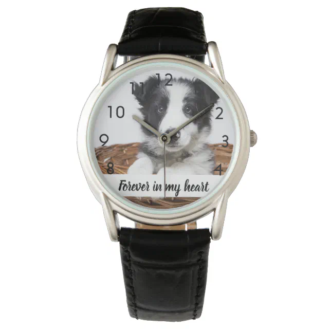 Custom photo memorial dog pet watch | Zazzle