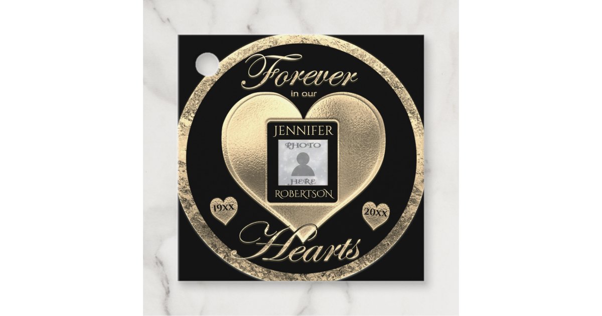Custom Photo Memorial in Loving Memory Favor Tags | Zazzle