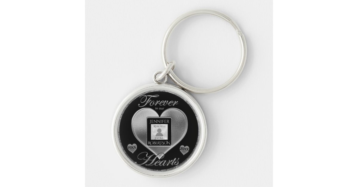 Custom Photo Memorial in Loving Memory Keychain | Zazzle