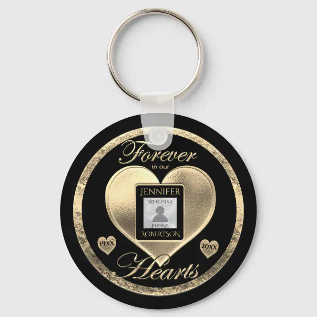 Custom Photo Memorial in Loving Memory Keychain | Zazzle