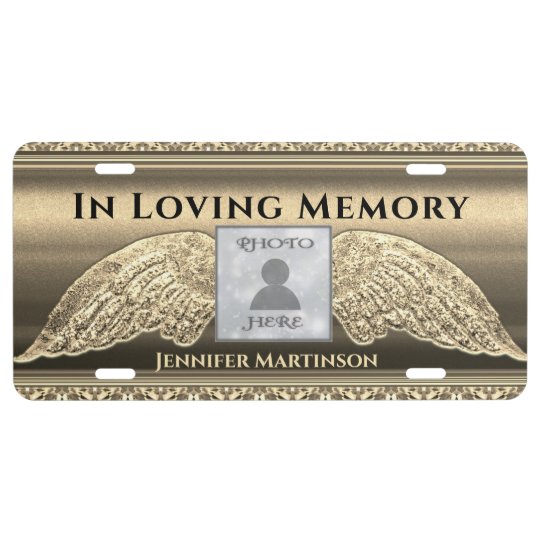 Custom Photo Memorial In Loving Memory License Pla License Plate ...