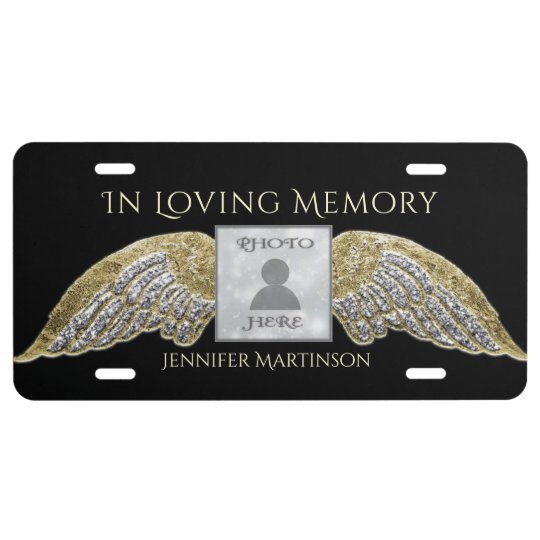 Custom Photo Memorial In Loving Memory License Plate | Zazzle.com