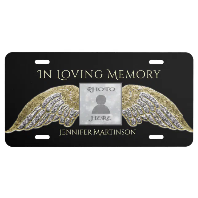 Custom Photo Memorial In Loving Memory License Plate | Zazzle