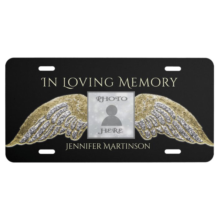 Custom Photo Memorial In Loving Memory License Plate | Zazzle.com