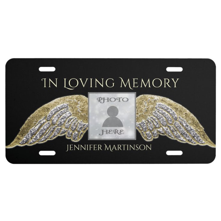 Custom Photo Memorial In Loving Memory License Plate | Zazzle