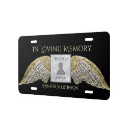 Custom Photo Memorial In Loving Memory License Plate | Zazzle