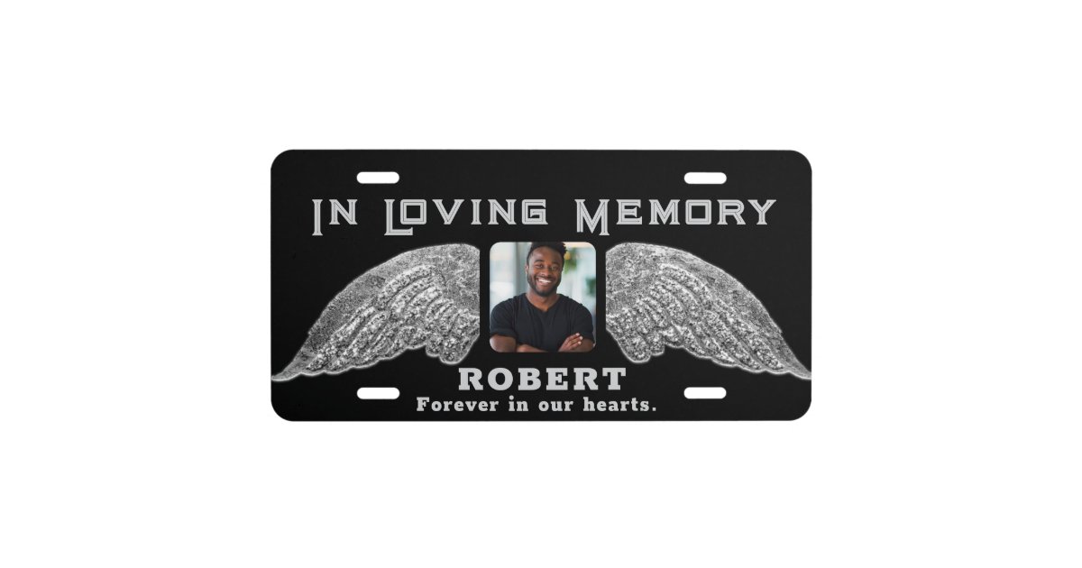 Custom Photo Memorial In Loving Memory License Plate | Zazzle