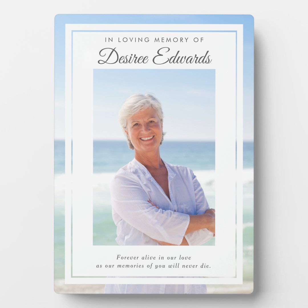 Custom Photo Memorial In Loving Memory Plaque | Zazzle
