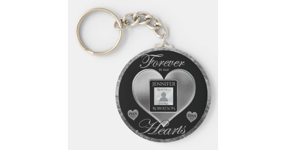 Custom Photo Memorial in Loving Memory Silver Keychain | Zazzle.com