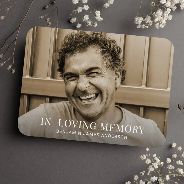 Custom Photo Memorial or Funeral Magnet | Zazzle