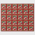 Custom Photo Merry Christmas Holiday Red Wrapping Paper | Zazzle