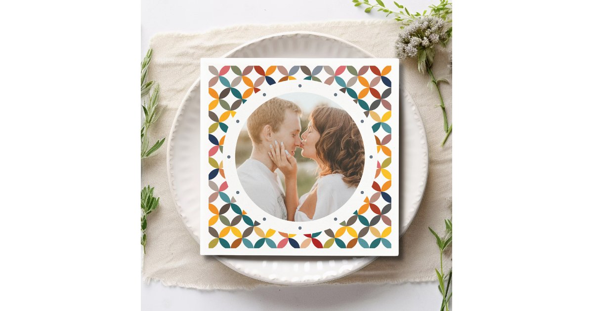 Custom Photo Modern Colorful Personalized Napkins | Zazzle