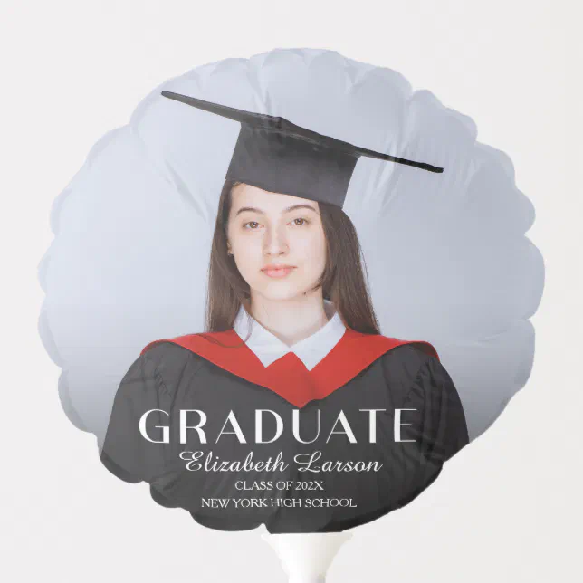 Custom Photo Modern Elegant Senior Graduation Part Balloon | Zazzle