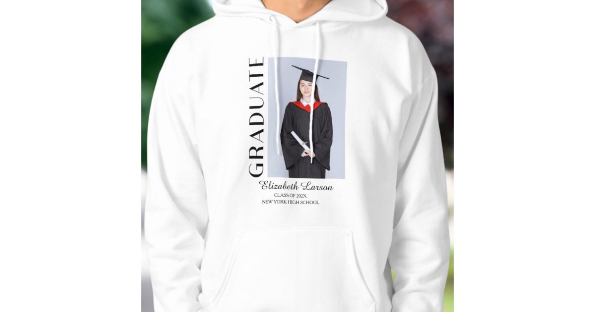 Custom Photo Modern Elegant Senior Graduation Part Hoodie | Zazzle