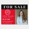 Custom Photo Modern Marketing Real Estate Red Sign | Zazzle