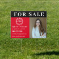 Custom Photo Modern Marketing Real Estate Red Sign | Zazzle