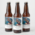 Custom Photo Modern Relaxed Wedding Beer Bottle Label | Zazzle