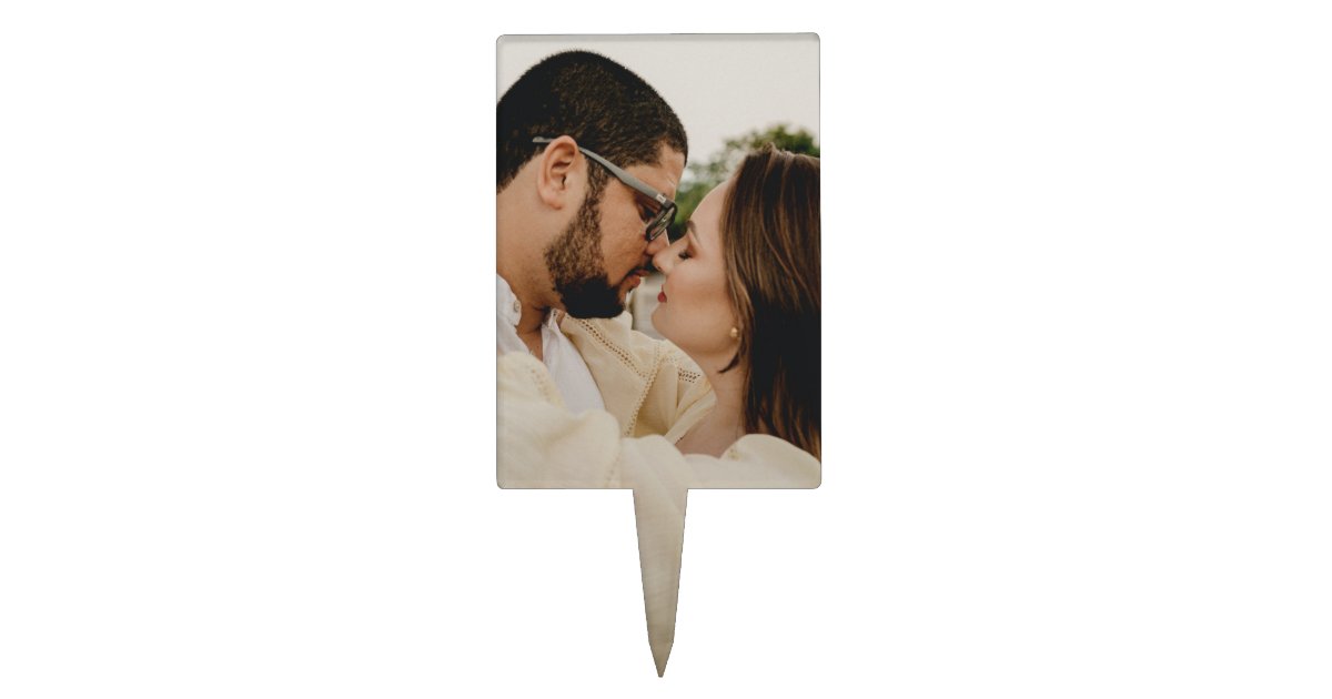 Custom Photo Modern Simple Cake Topper | Zazzle