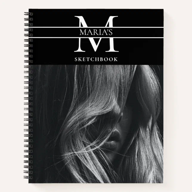 Custom Photo Monogrammed Artist Sketchbook Notebook | Zazzle