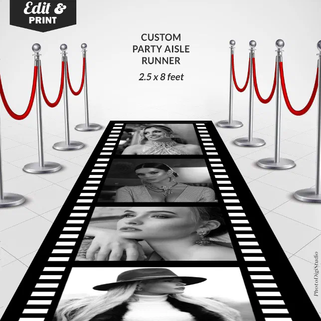 Custom Photo Movie Strip Carpet, Hollywood Party Runner | Zazzle