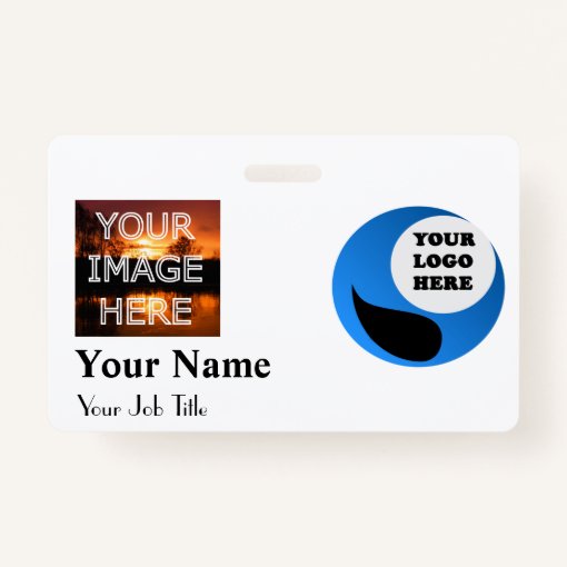 Custom Photo Name Badge Template | Zazzle