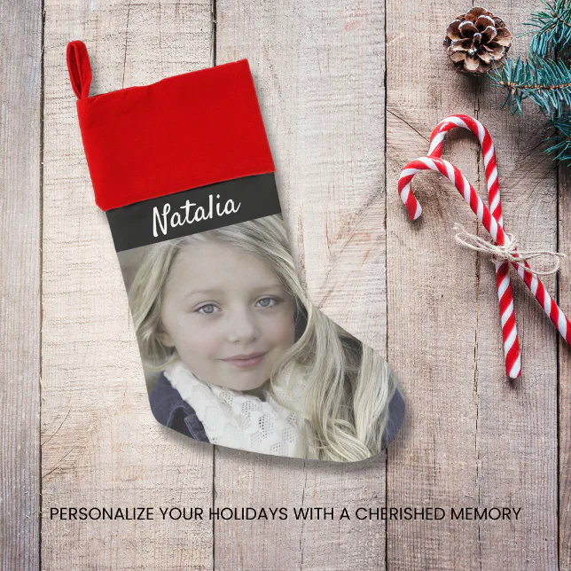 Custom Photo & Name Christmas Stocking | Zazzle