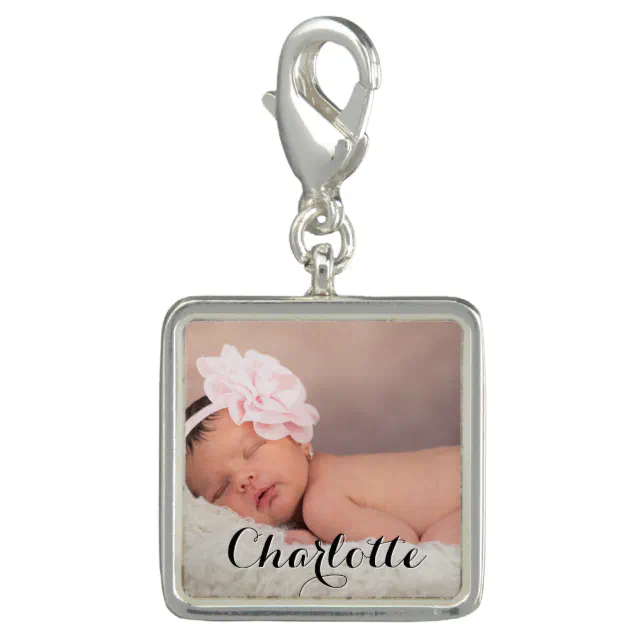 Custom, photo, name, locket, personalized charm | Zazzle