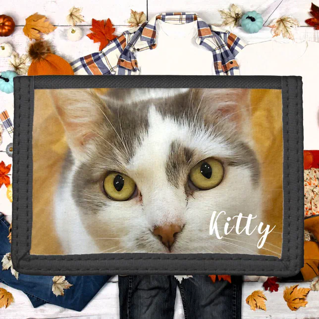 Custom Photo Name Text Personalized Trifold Wallet | Zazzle
