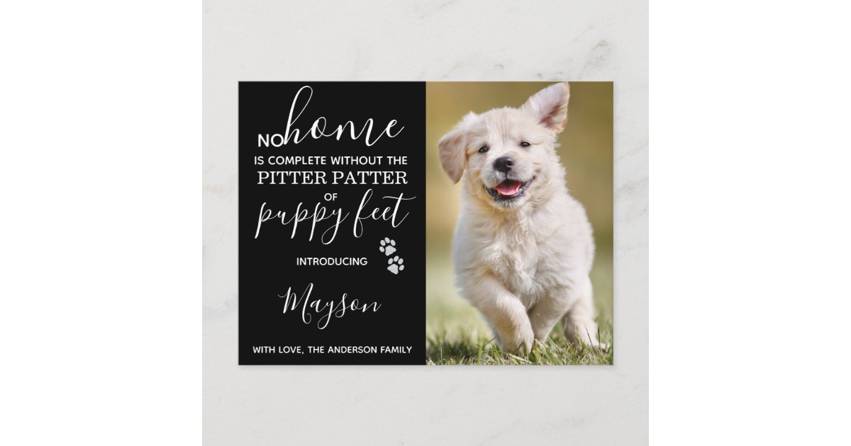 Custom Photo New Pet Puppy Announcement Postcard | Zazzle