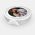 Custom Photo Newlywed Couple Name Est Date Wedding Coaster Set | Zazzle