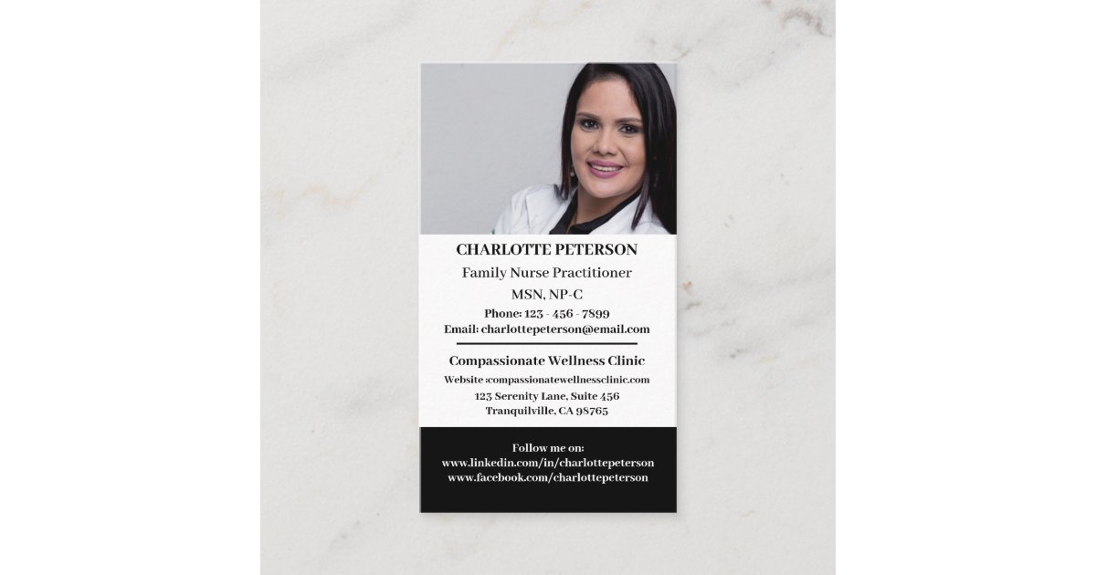 Custom Photo Nurse Practitioner Business Card | Zazzle