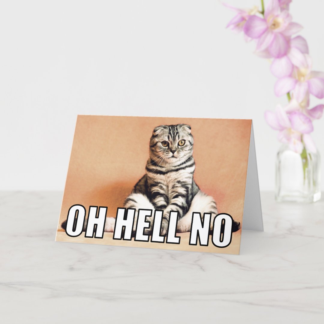 Custom Photo Oh Hell No Meme Funny Birthday Card | Zazzle