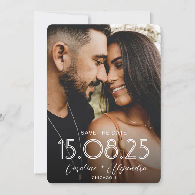 Custom Photo Overlay Wedding Website QR Code Save The Date | Zazzle