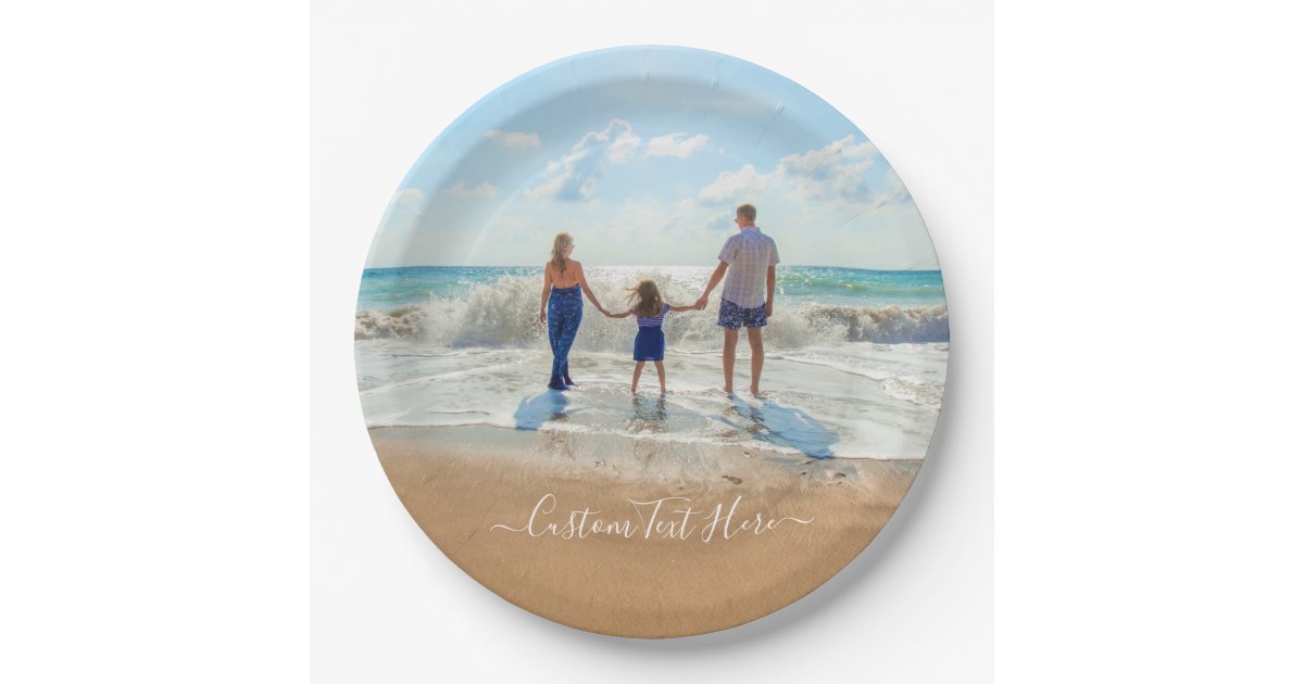 Custom Photo Paper Plates Your Photos and Text | Zazzle