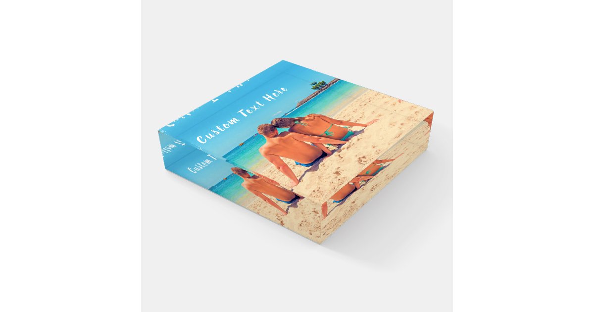 Custom Photo Paperweight with Text Personalized | Zazzle