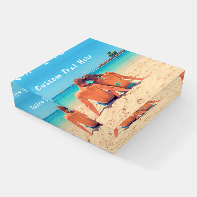 Custom Photo Paperweight with Text Personalized | Zazzle