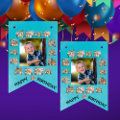 Custom Photo Party Animals Theme Kids Birthday Bunting Flags | Zazzle