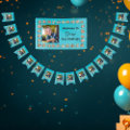 Custom Photo Party Animals Theme Kids Birthday Bunting Flags | Zazzle