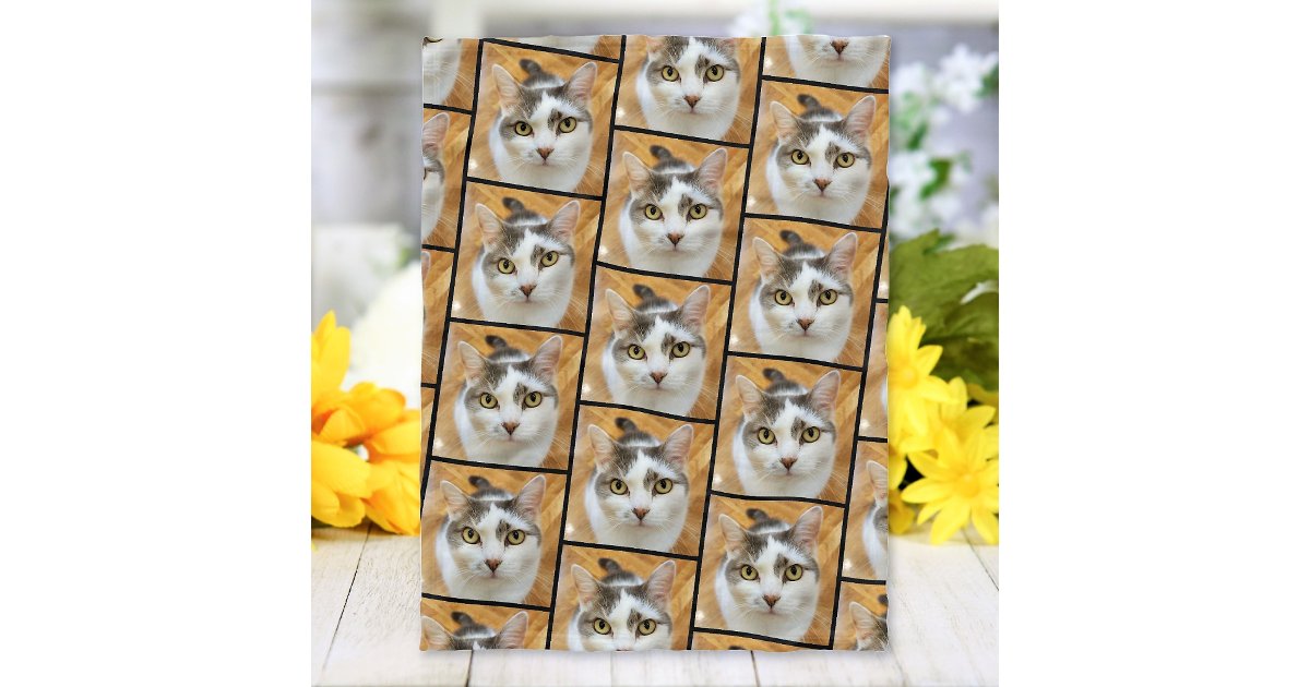 Custom Photo Pattern Collage Personalized Fleece Blanket | Zazzle