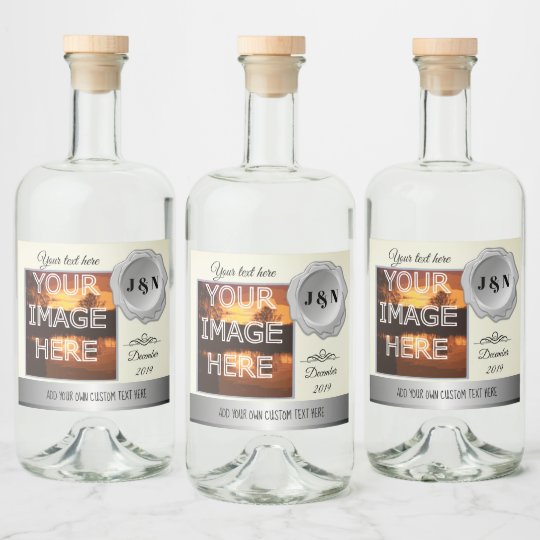 Custom Photo Personalised Gin Liquor Bottle Label | Zazzle.com