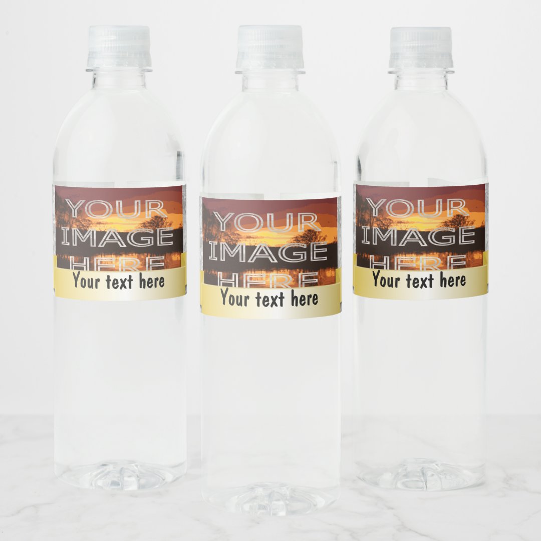 Custom Photo Personalised Water Bottle Labels | Zazzle