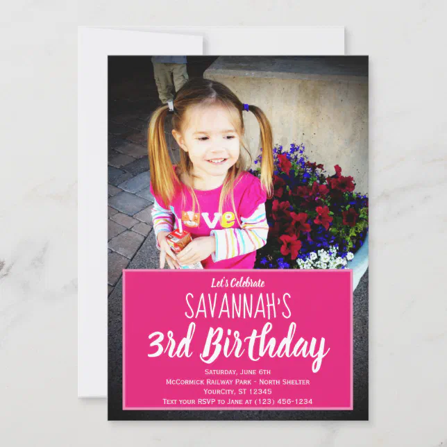 Custom Photo Personalized Birthday Party Invitation | Zazzle